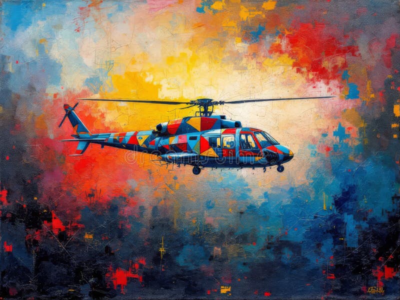 Abstract Helicopter in Motion, AI-Generated Stock Illustration ...