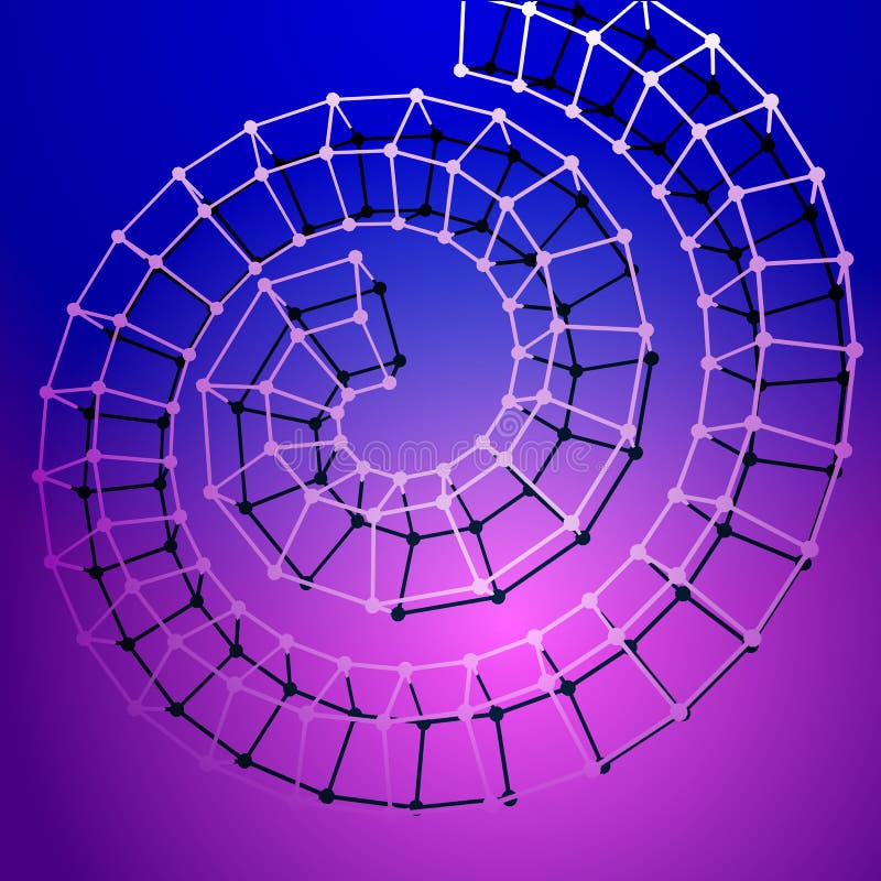 Abstract Helix on Blue Pink Background. Stock Vector - Illustration of ...