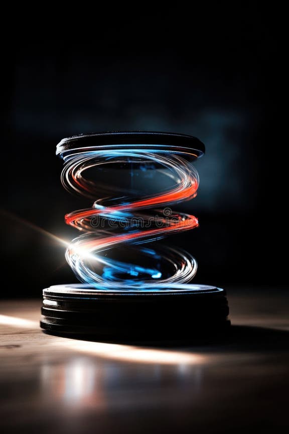 Abstract Helix Sculpture with Dynamic Light and Shadow Effects Stock ...