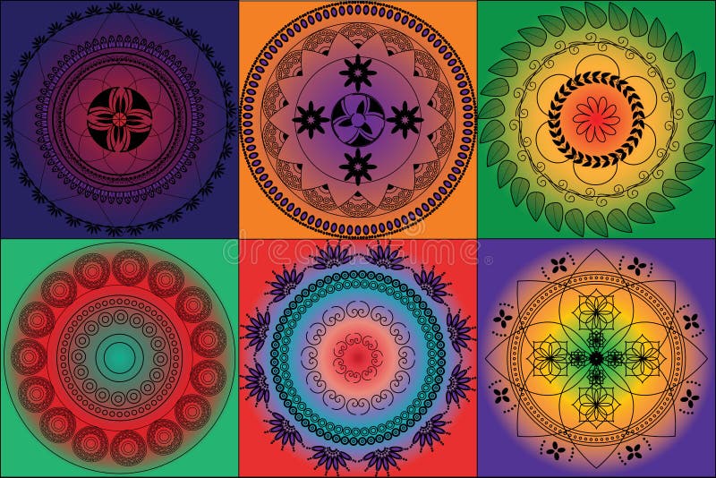 Abstract Henna Blocks Background Stock Vector - Illustration of hippie ...