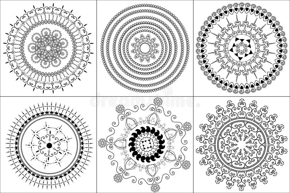 Abstract Henna Blocks Background Stock Vector - Illustration of hippie ...