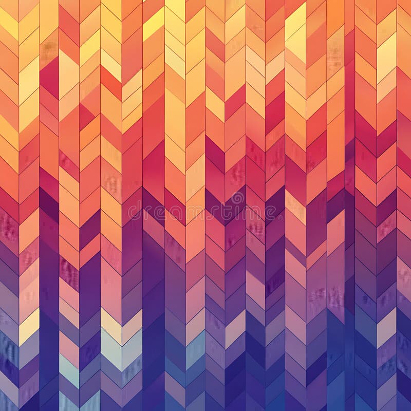 Abstract Herringbone Pattern Warm To Cool Color Gradient a Vibrant and ...