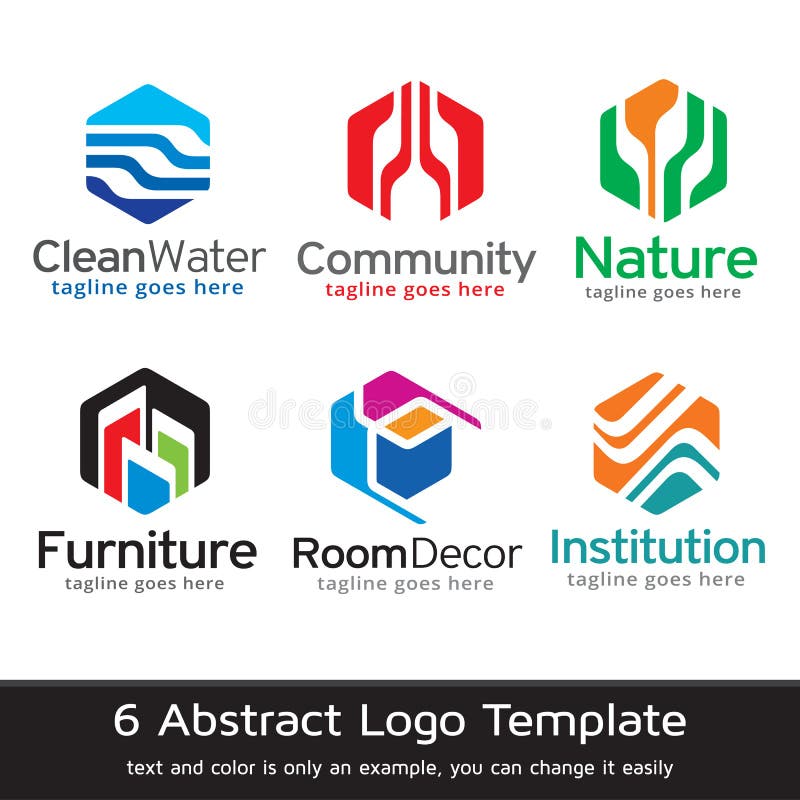 Abstract Hex Logo Template Design Vector Stock Vector - Illustration of ...
