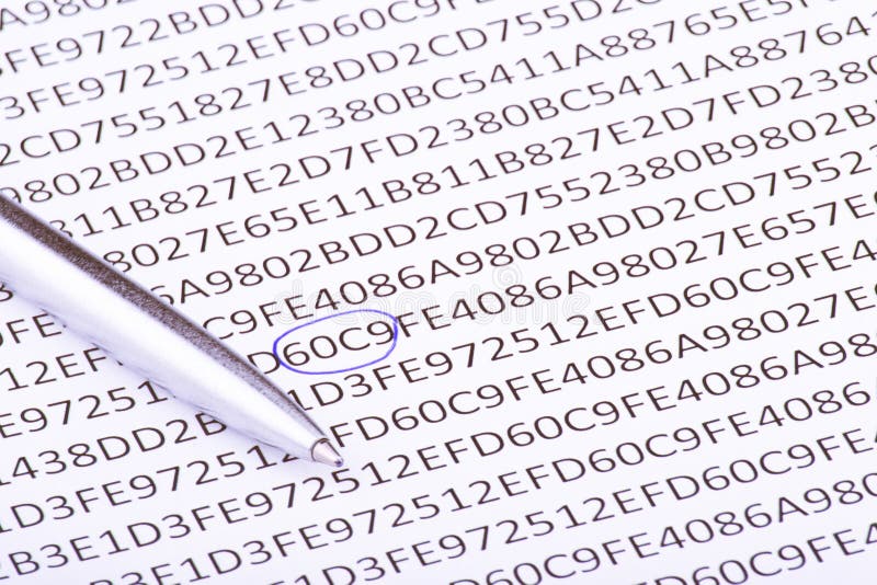 Abstract Hexadecimal Code and Pen Stock Photo - Image of encode ...