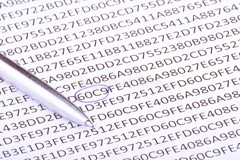 Abstract Hexadecimal Code and Pen Stock Photo - Image of encode ...
