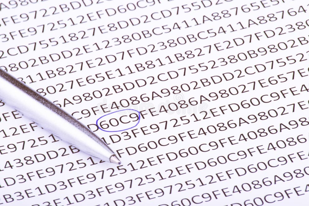 Abstract Hexadecimal Code and Pen Stock Photo - Image of encode ...