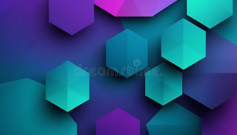 Abstract Hexagon Background with Vibrant Gradient Colors and Shadow ...