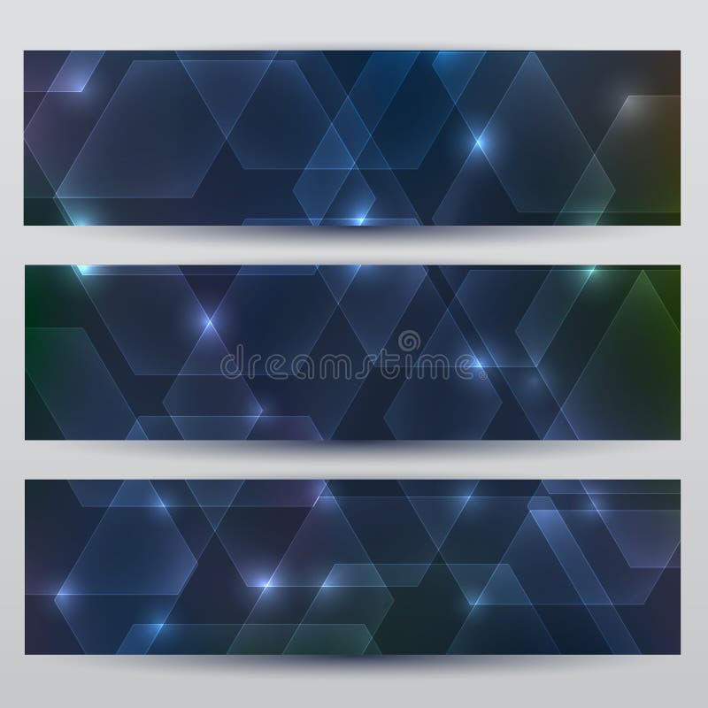 Abstract hexagon banner stock vector. Illustration of glow - 82442801