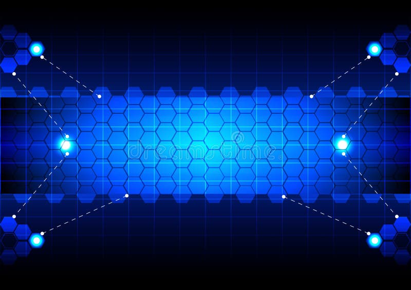 Abstract Hexagon On Blue Color Background Technology Stock Vector ...