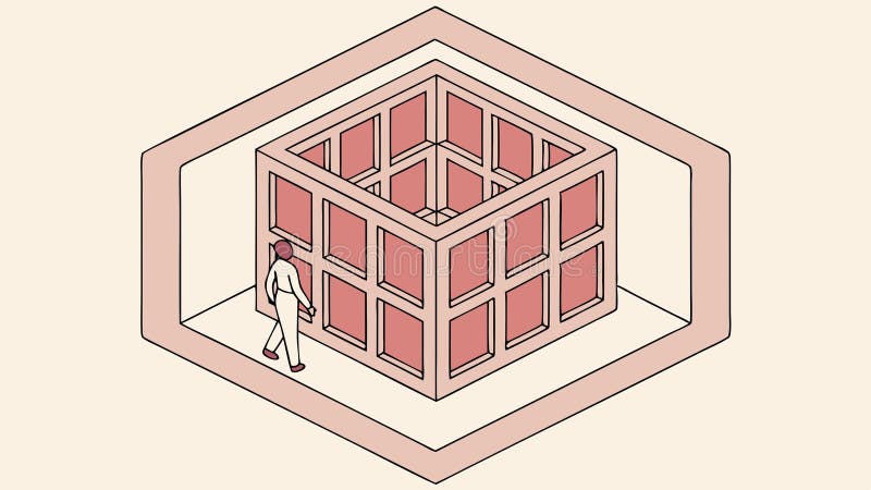 Abstract Hexagon Cube Inside Vector, Minimalist Design Interior, Vector ...