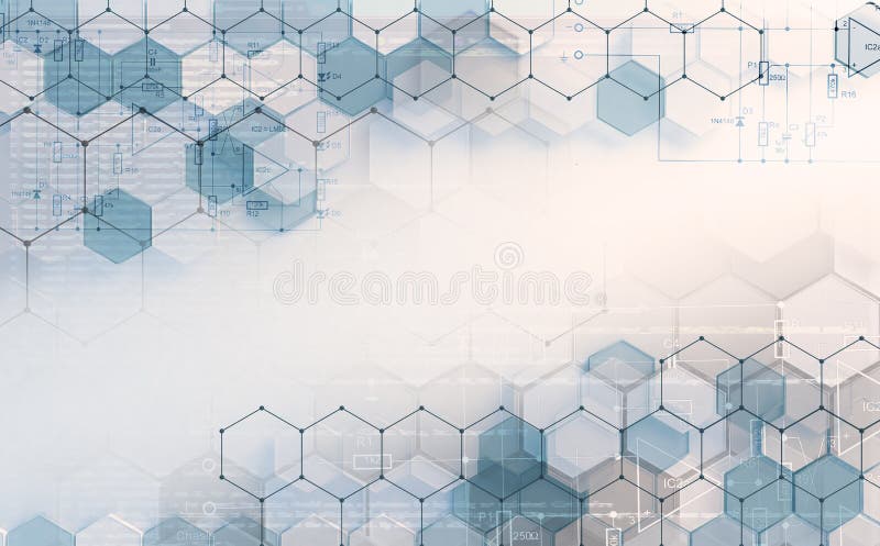 Abstract Hexagon and Data Background Stock Illustration - Illustration ...