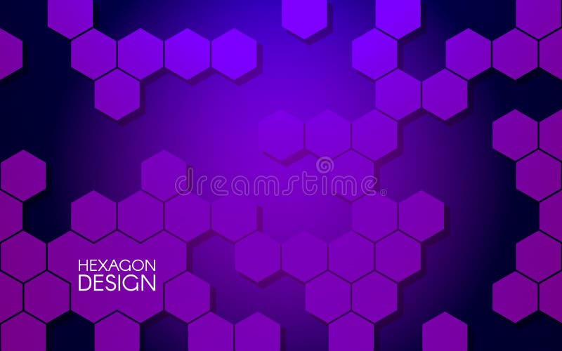 Abstract Hexagon Design. Modern Concept for Website. Violet Background ...
