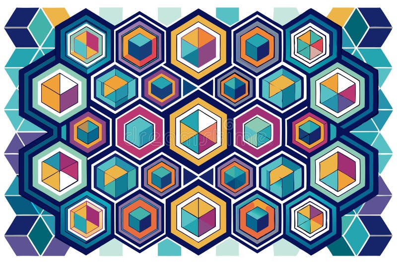 Abstract Hexagon Design Seamless Wallpaper Background Stock ...