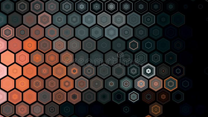 Abstract Hexagon Geometric Design Element on Black Background. Simple ...