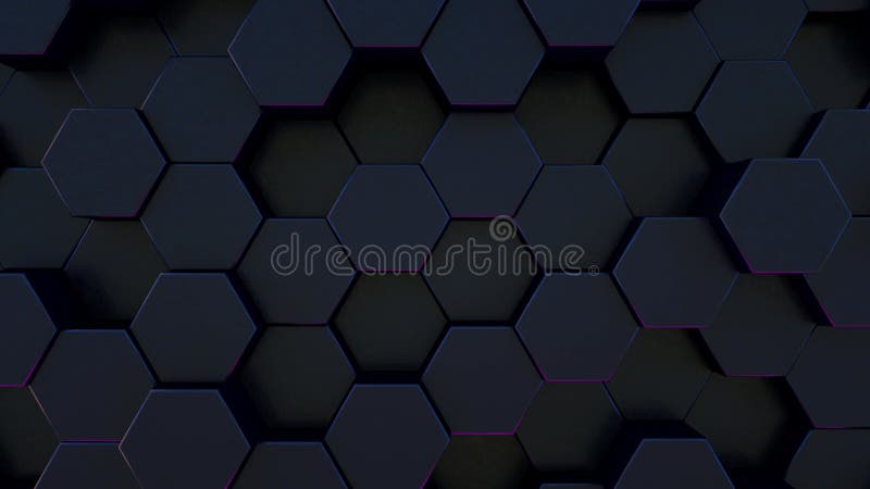 Abstract Hexagon Geometric Surface Loop, Minimal Black Hexagonal Grid ...