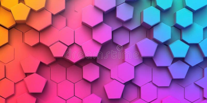 Abstract Hexagon Gradient Wall Stock Illustration - Illustration of ...