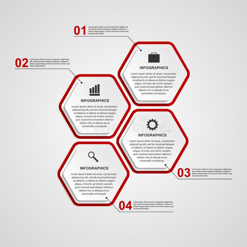 Abstract Hexagon Infographics Template. Stock Vector - Illustration of ...