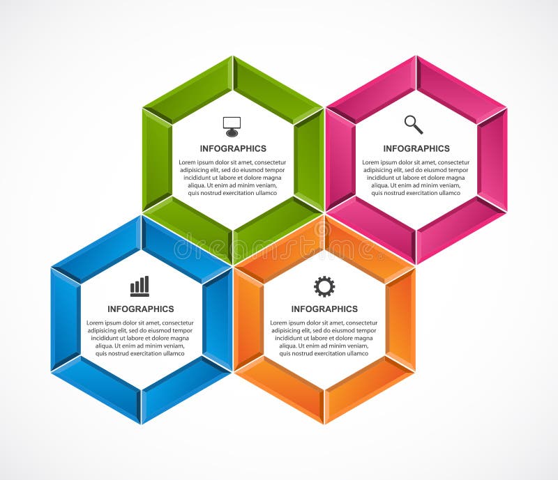 Abstract Hexagon Infographics Template. Stock Vector - Illustration of ...