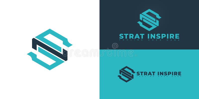 Abstract Hexagon Initial Letter SI or is in Blue Isolated on Multiple ...