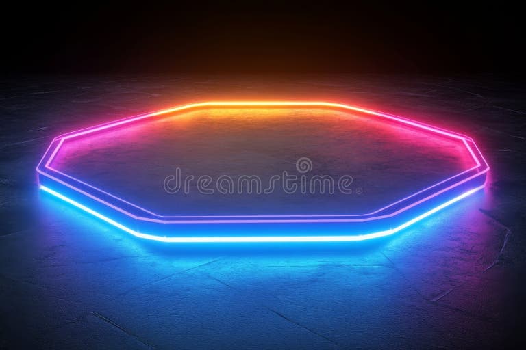 Abstract Hexagon in Multiple Colors, Illuminated by Glow Lighting Stock ...