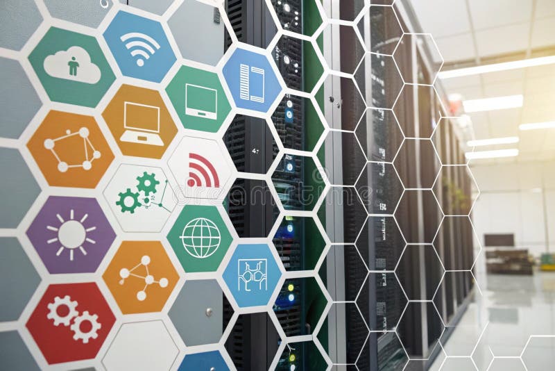 Abstract Hexagon Network Technology Background Stock Illustration ...