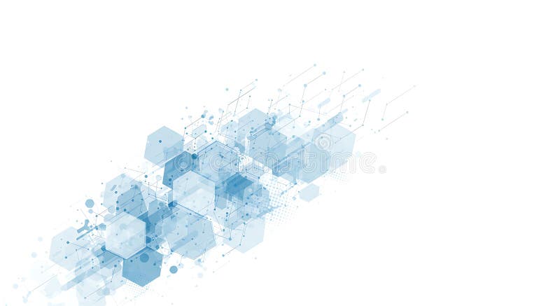 Abstract Hexagon Network: a Serene Blue Geometric Design Stock ...