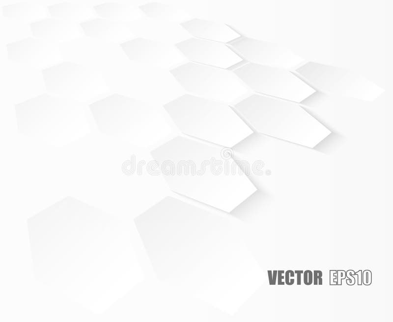 Abstract. Hexagon Paper Geometric. White Background ,light and Shadow ...