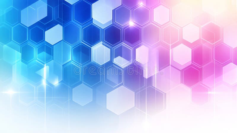 Abstract Hexagon Pattern Background with Blue Pink Gradient Stock ...