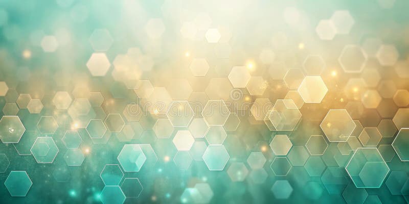 Abstract Hexagon Pattern Background with Soft Glow and Teal Hues ...