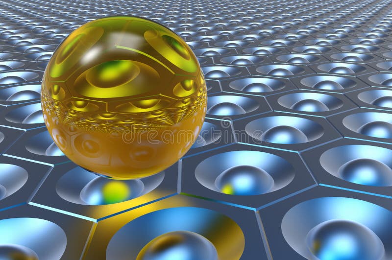 Abstract Hexagon Pattern Background with Sphere Stock Illustration ...