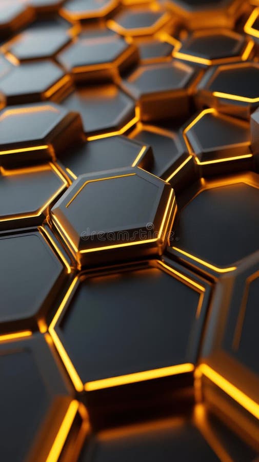 Abstract Hexagon Pattern, Glowing Stock Illustration - Illustration of ...