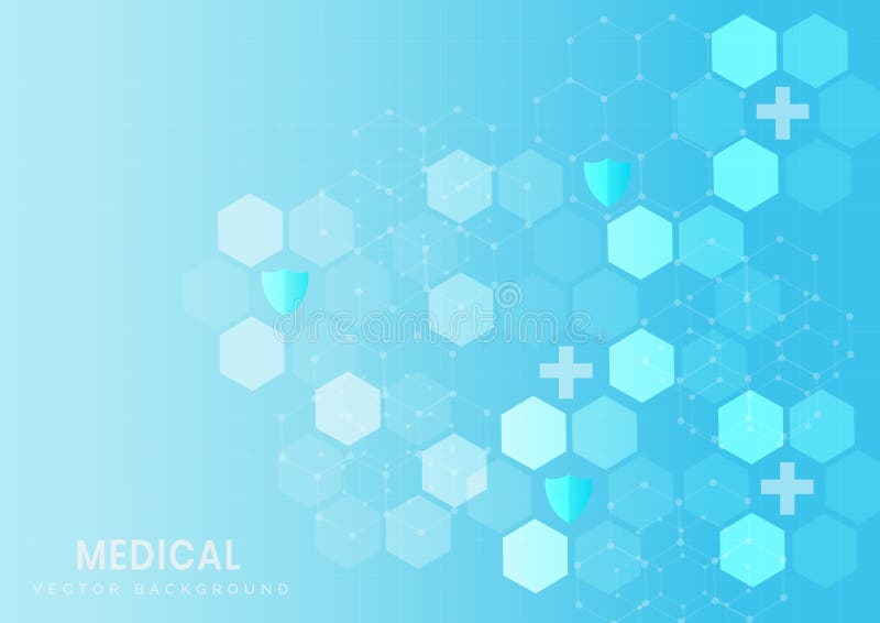 Abstract Hexagon Pattern Light Blue Background.Medical and Science ...
