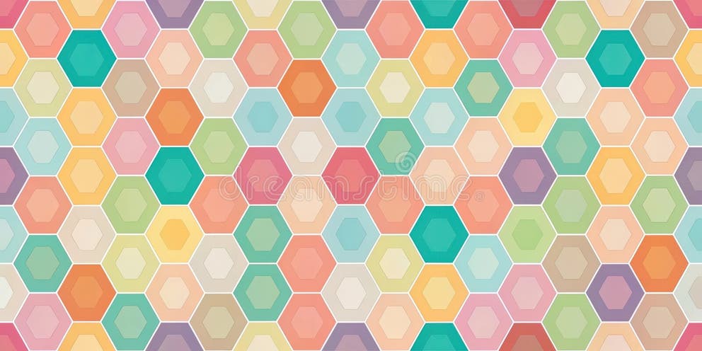 Abstract Hexagon Pattern with Pastel Color Scheme and Subtle White ...