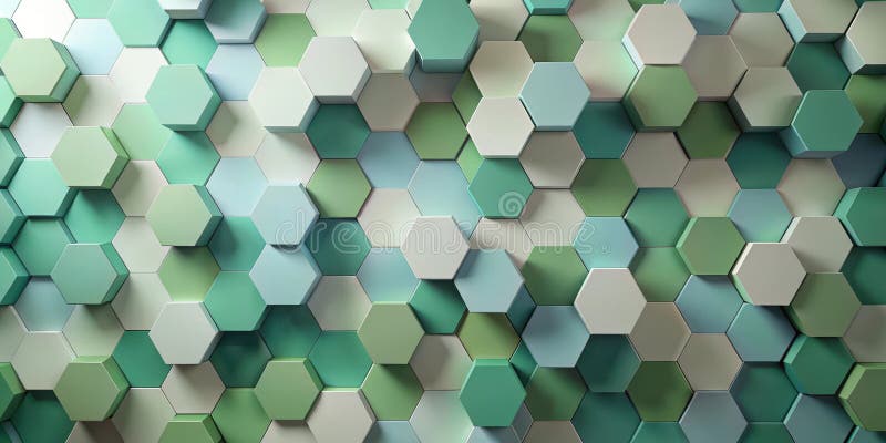 Abstract Hexagon Pattern a Seamless Texture of Soft Green and White ...