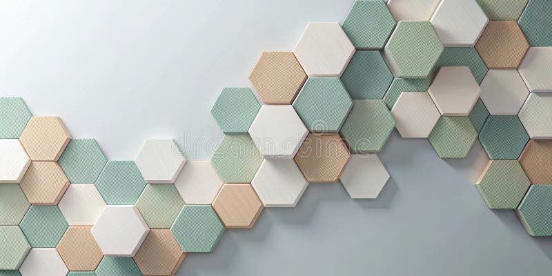 Abstract Hexagon Pattern in Soft Hues Modern Wall Decor. Generative AI ...