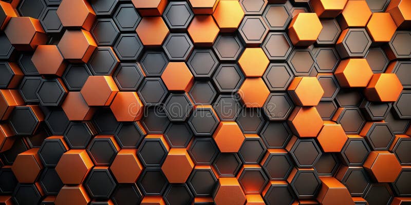 Abstract Hexagon Pattern a Striking Composition of Dark and Burnt ...