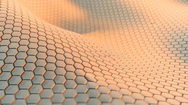 Abstract Hexagon Pattern Texture Background with Warm Light Stock ...