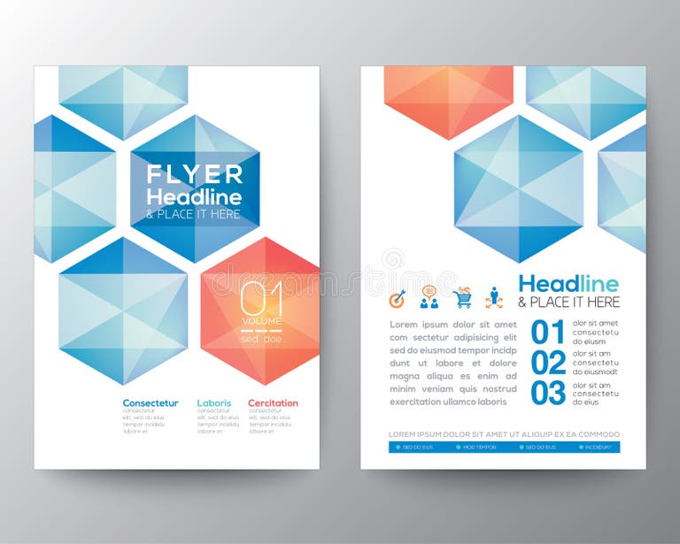 Abstract Hexagon Poster Brochure Flyer Design Template Layout Stock ...