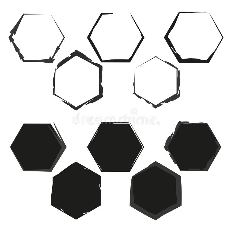 Abstract Hexagon Shapes. Geometric Design Elements Stock Vector ...