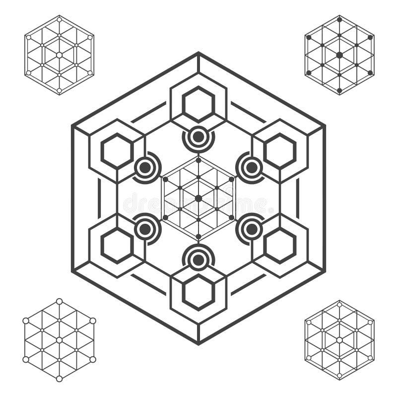 Abstract hexagon signs. stock vector. Illustration of graphic - 96139408