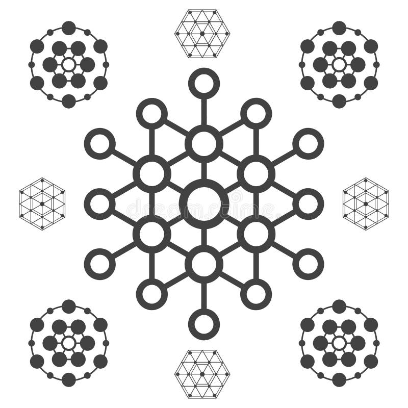 Abstract hexagon signs. stock vector. Illustration of insignia - 96139414