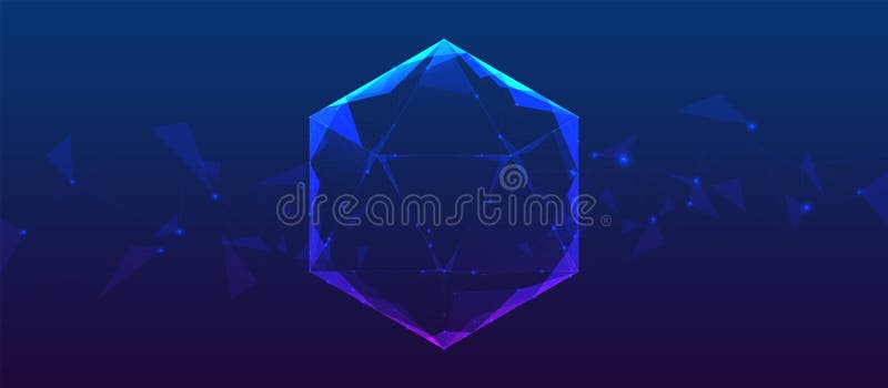 Abstract Hexagon Space with Futuristic Technology Connection. Low ...