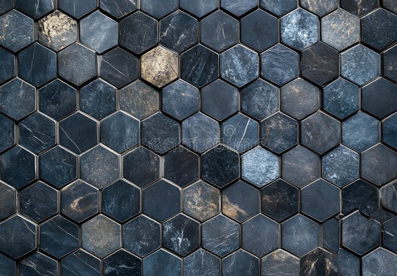 Abstract Hexagon Stone Tile Pattern Stock Illustration - Illustration ...
