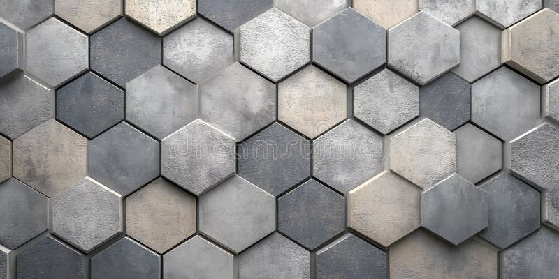 Abstract Hexagon Tile Pattern - Grey Beige Stock Illustration ...