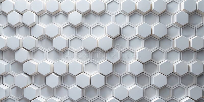 Abstract Hexagon Wall - 3D Rendered White Hexagonal Pattern Stock ...