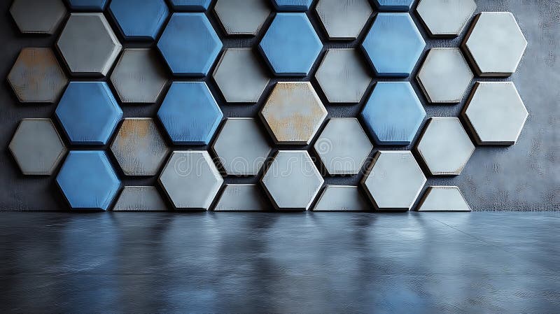 Abstract Hexagon Wall Panel Design Modern Interior Stock Photo - Image ...