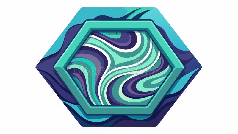 Abstract Hexagon with Wavy Curve Pattern Texture on White Background ...