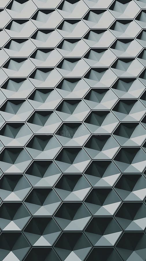 Abstract Hexagonal Architectural Facade Background Design Stock ...