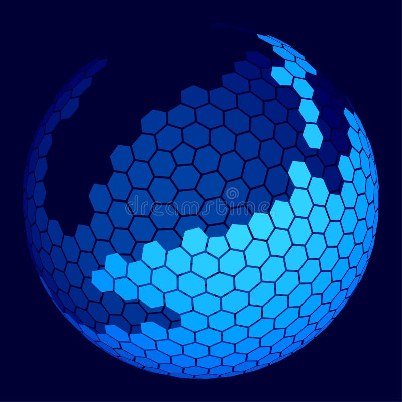 Abstract Hexagonal 3d Sphere Vector Background Stock Vector ...