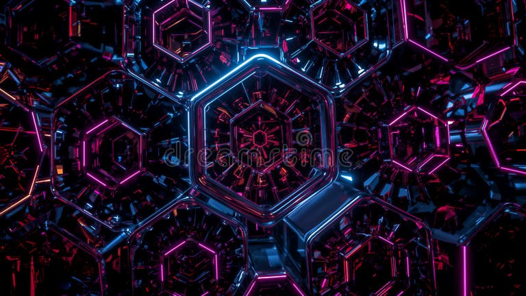 Abstract Hexagonal Digital Pattern Background Stock Illustration ...
